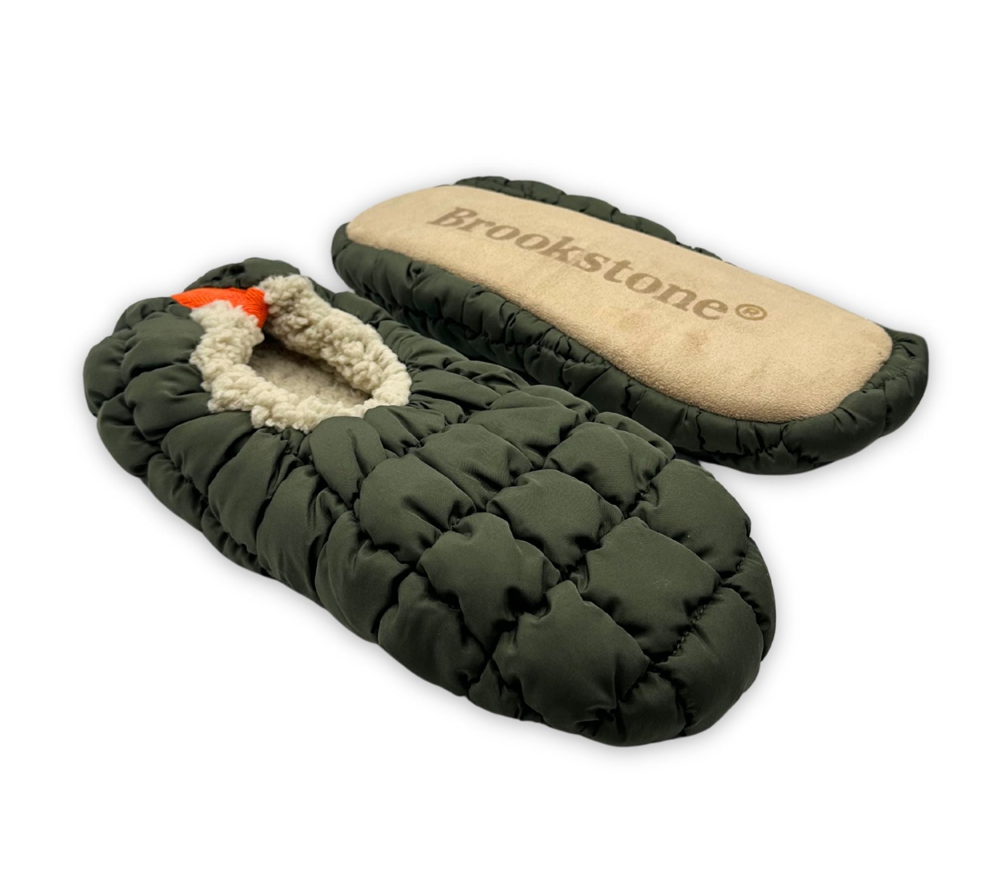 Brookstone Men's Quilted Puffer Slipper Socks, 1-Pack, Sizes M/L-L/XL ...