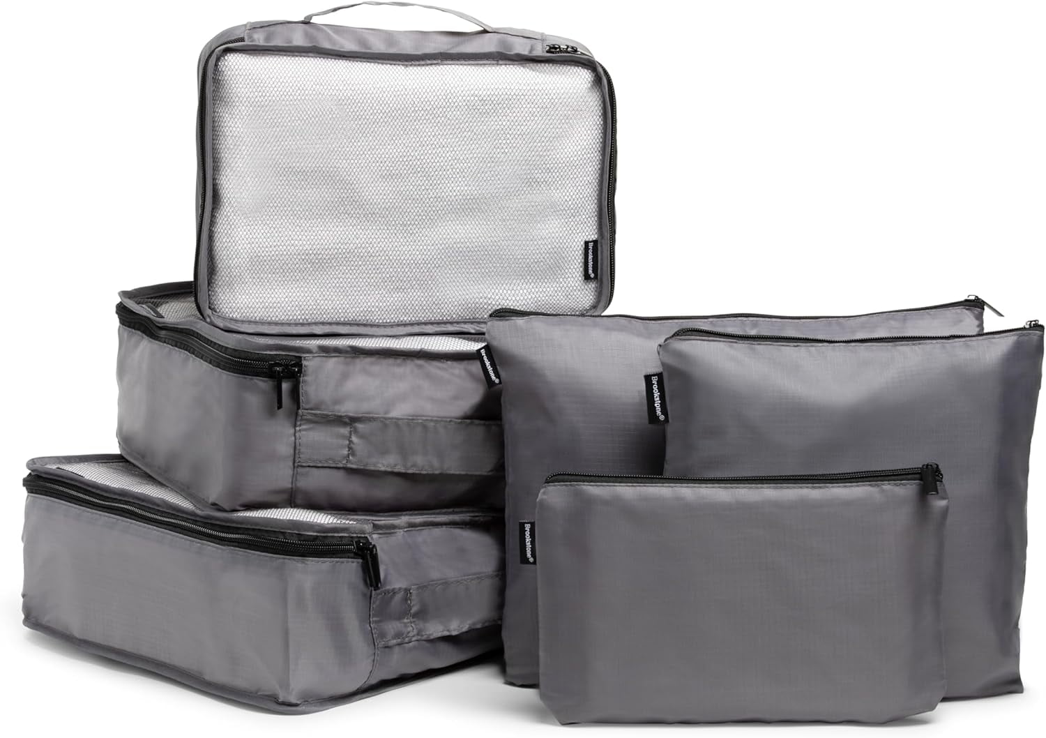 Brookstone Packing Cubes for Travel, 6-Piece Luggage Organizer Set for ...