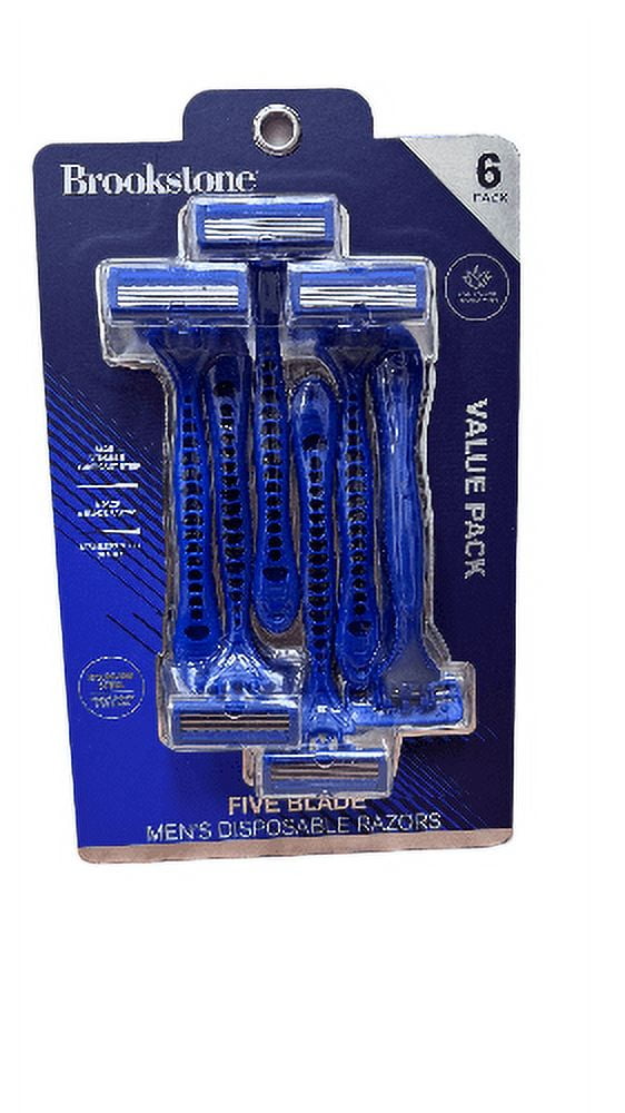 Brookstone Stainless Steel Razor Sharp Five Blades 6 PACK - Walmart.com
