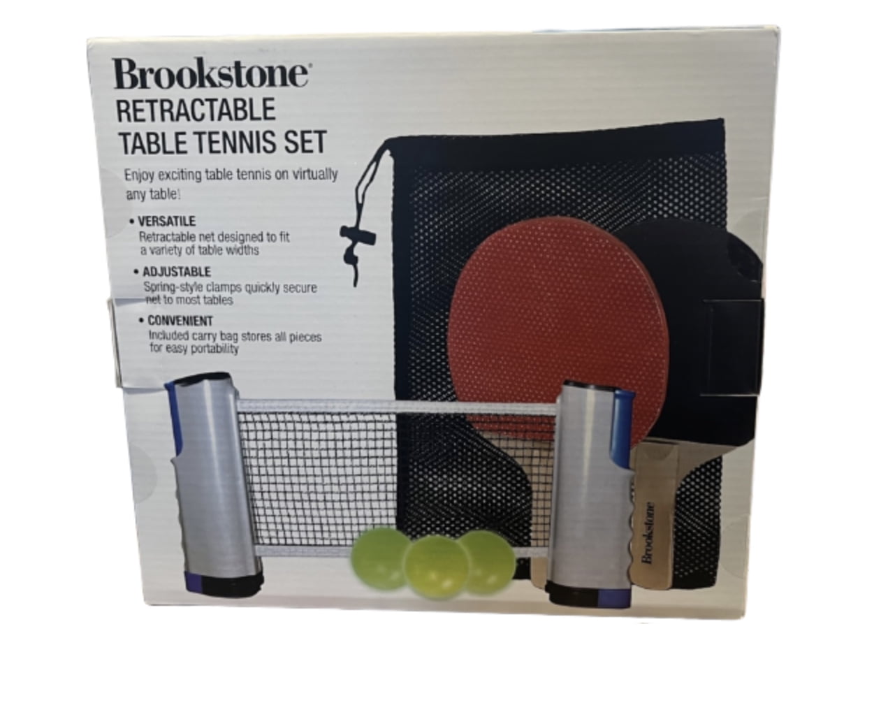 Brookstone Table Tennis Set W/glow In The Dark Ball - Walmart.com