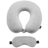 Brookstone Travel Neck Pillow Set - Classic Memory Foam Head and Neck ...