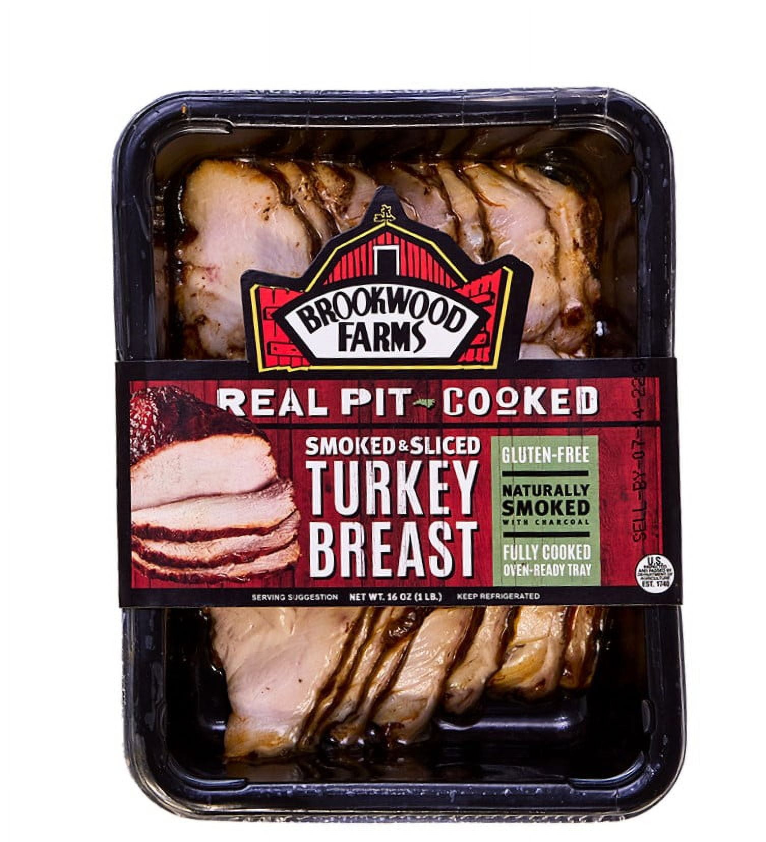 Brookwood Farms, Smoked & Sliced, Turkey Breast, Package Meals, 16 oz ...