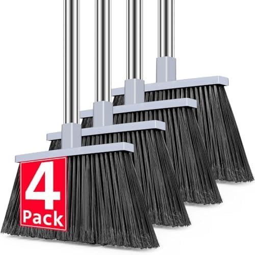 Broom, 4 Pack Outdoor Broom for Floor Cleaning, 58" Long Stainless ...