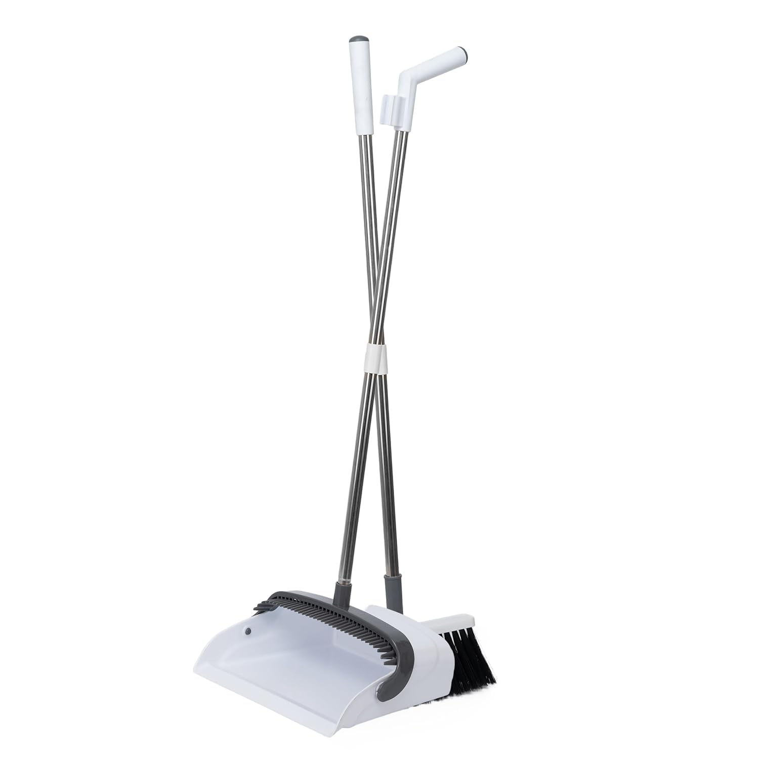 Broom Brush with Dustpan Set Upright Standing Dustpan and Soft Bristles ...