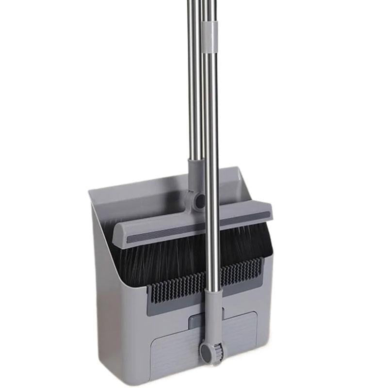 Broom with Dustpan Combo Set, 3 in 1 for Sweeping Indoor and Push Broom Outdoor with Dust Pan ...