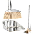 Broom with Dustpan Combo Set, 46" Stainless Steel Broom and Dustpan Set ...