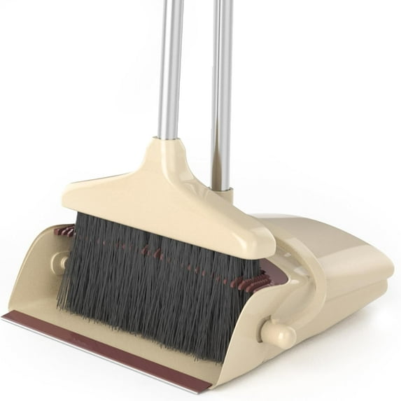 Broom with Dustpan Combo Set 54" Long Handle Adjustable Length ...