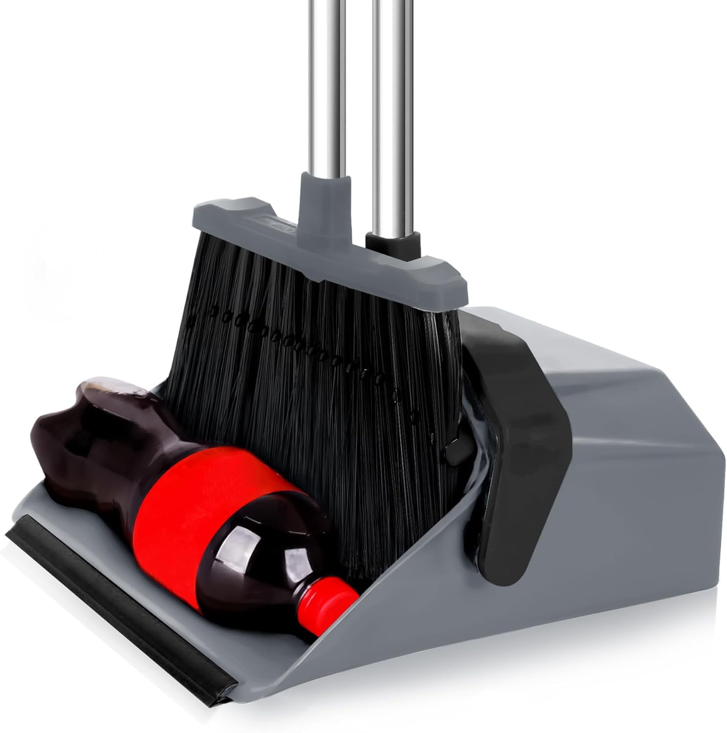 Broom and Dustpan Set, 51'' Broom with Dustpan Combo Set, Large ...