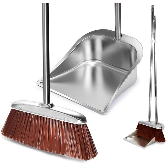 Broom and Dustpan Set for , 56" Kitchen Broom with Dustpan Combo Set ...