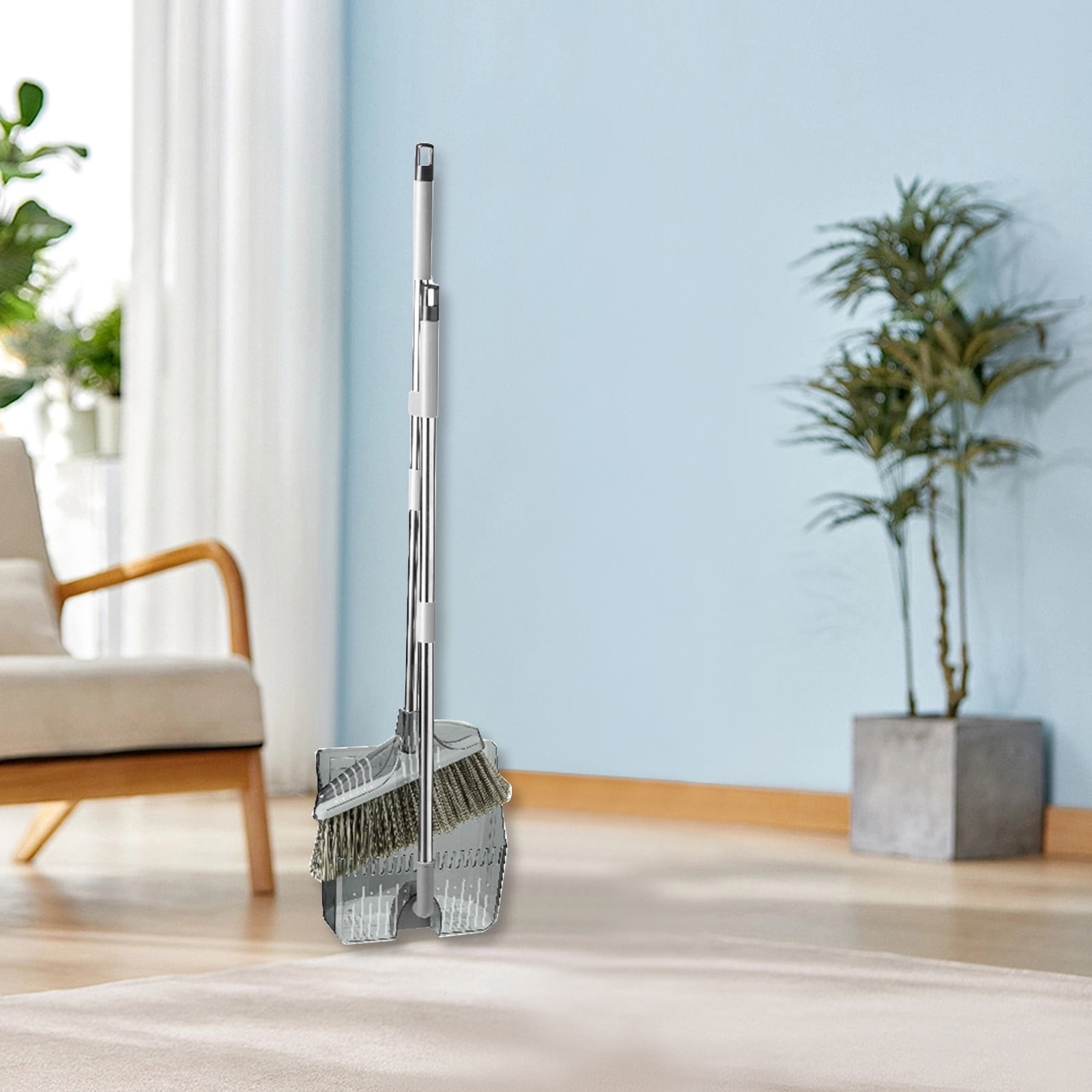 Broom and Dustpan Set Double Layer Scraper | Foldable Dustpan Non-Stick ...