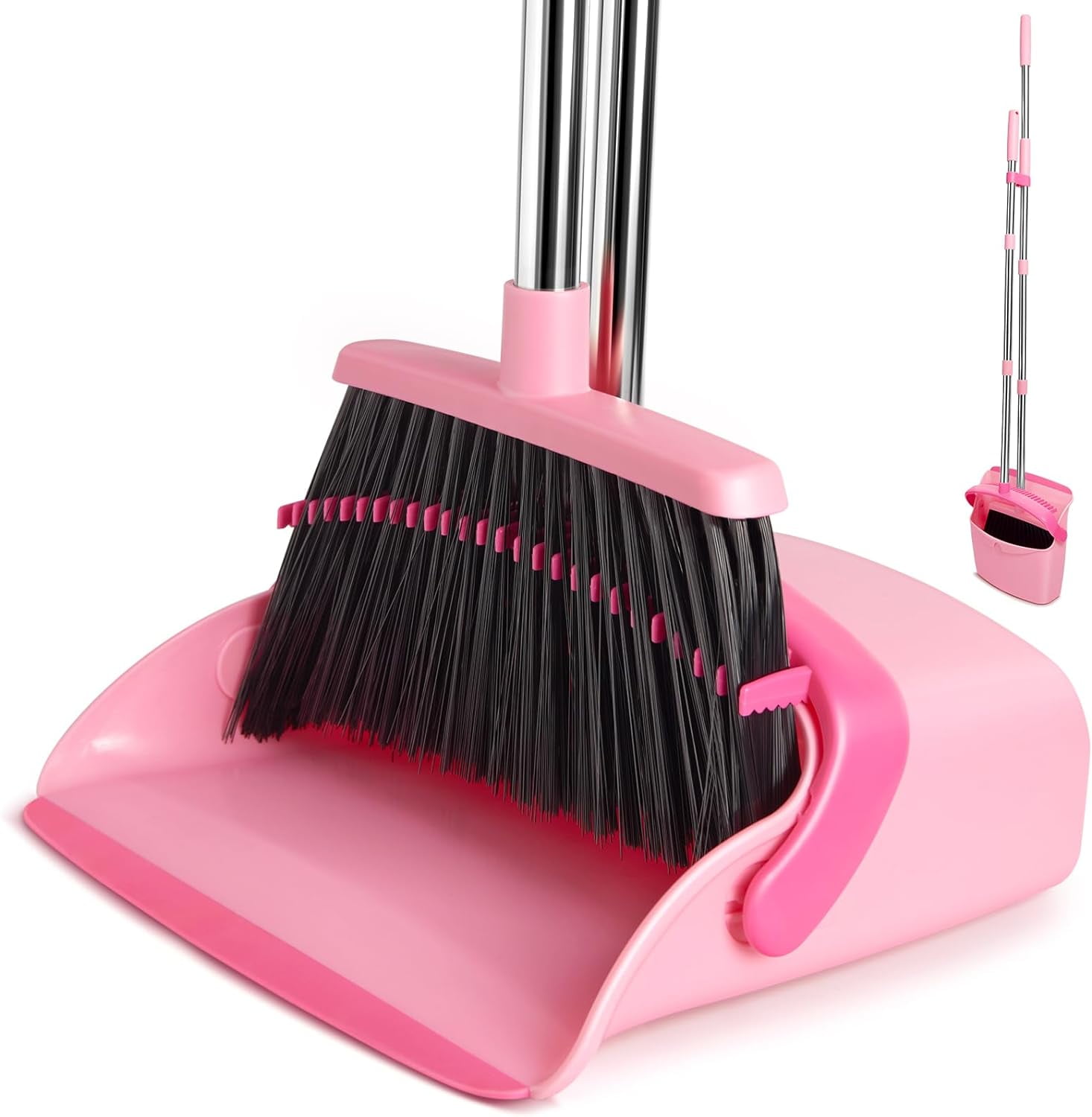 Broom and Dustpan Set, Dustpans with Broom Combo for Home, Heavy Dust ...