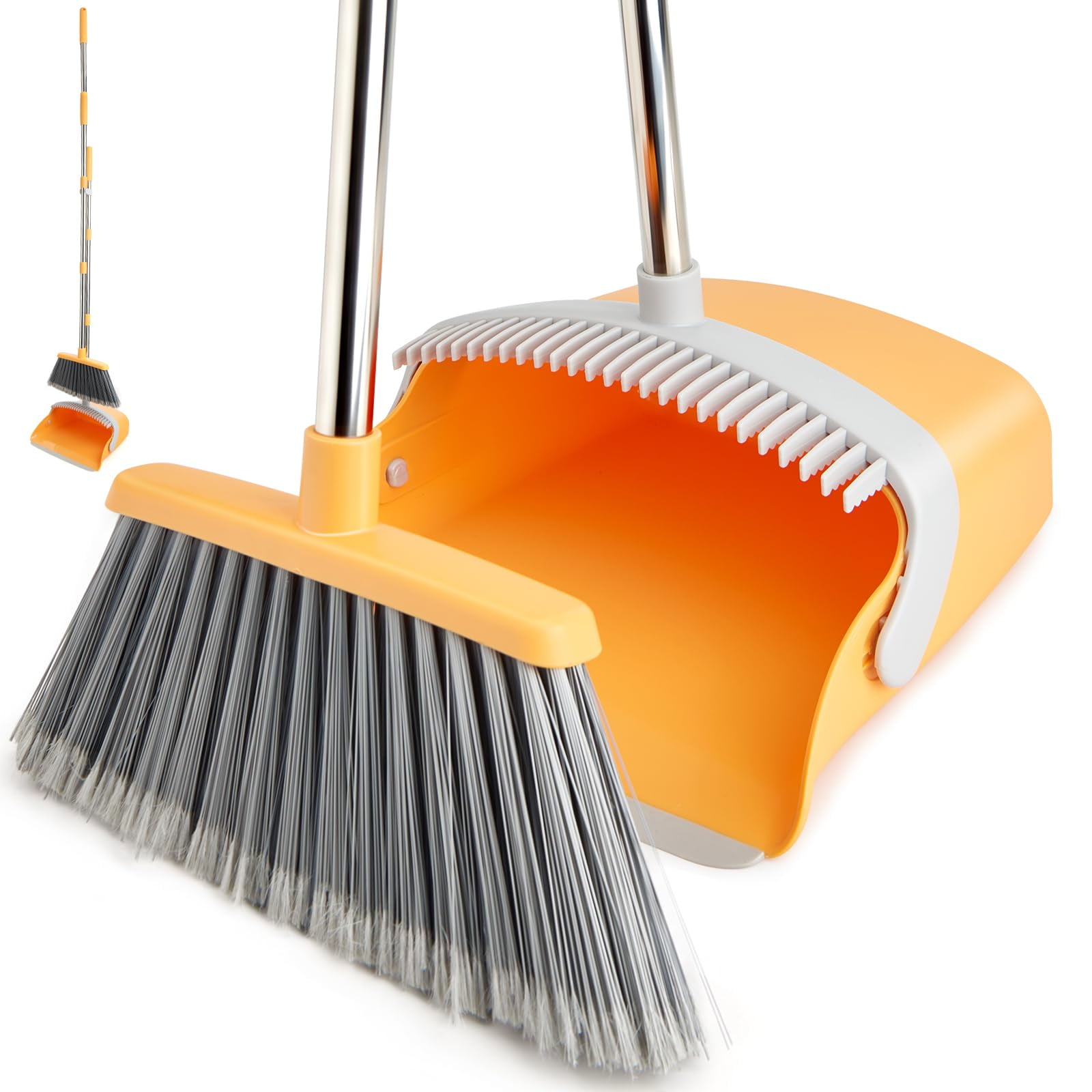 Broom and Dustpan Set, Dustpans with Broom Combo for Home, Heavy Dust Dustpan and Broom Combo ...