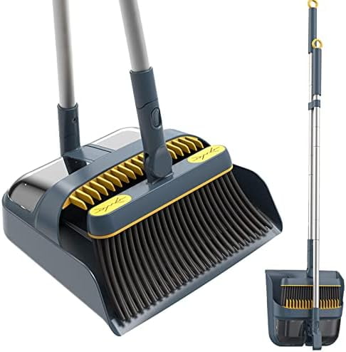 Broom and Dustpan Set for Home, Long Handle Lightweight 180 Degree ...