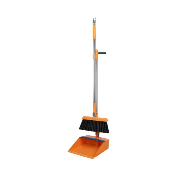 Broom and Dustpan Set, Silicone Broom,Long Handle Broom with Upright ...