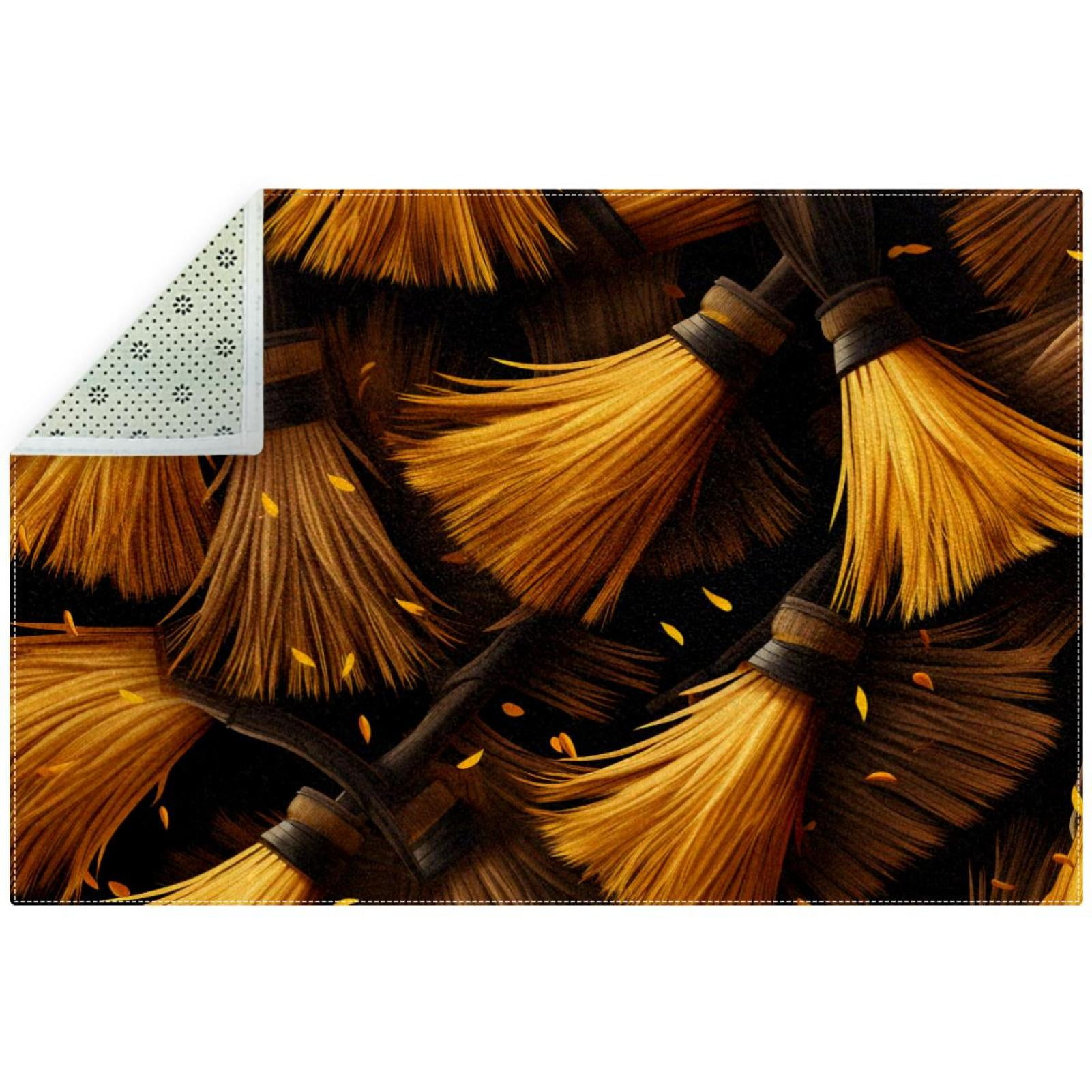 Broom Elegant Gray Polyester Area Rug with Right-Angle Design for ...