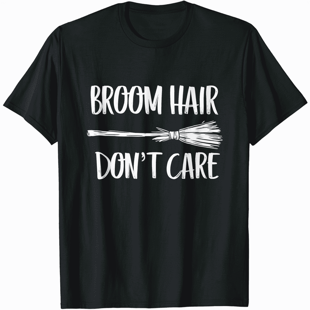 Broom Hair Don't Care Halloween Witch Funny T-Shirt - Walmart.com