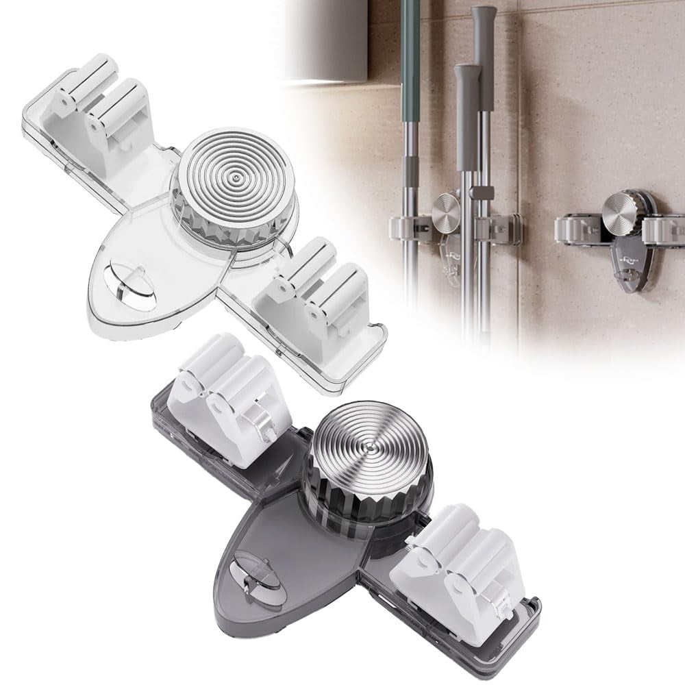 Broom Holder Mop Hanger, 2025 Adjustable Broom Hanger Organizer, No ...