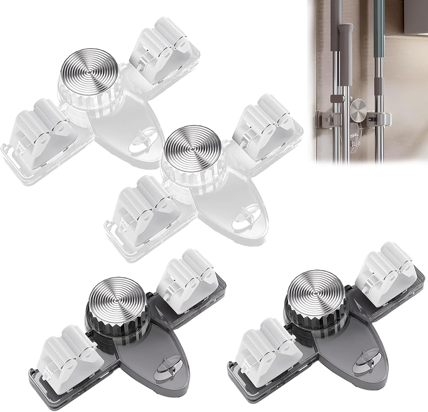 Broom Holder Mop Hanger, Broom Holder Mop Hanger Wall Mount, No ...