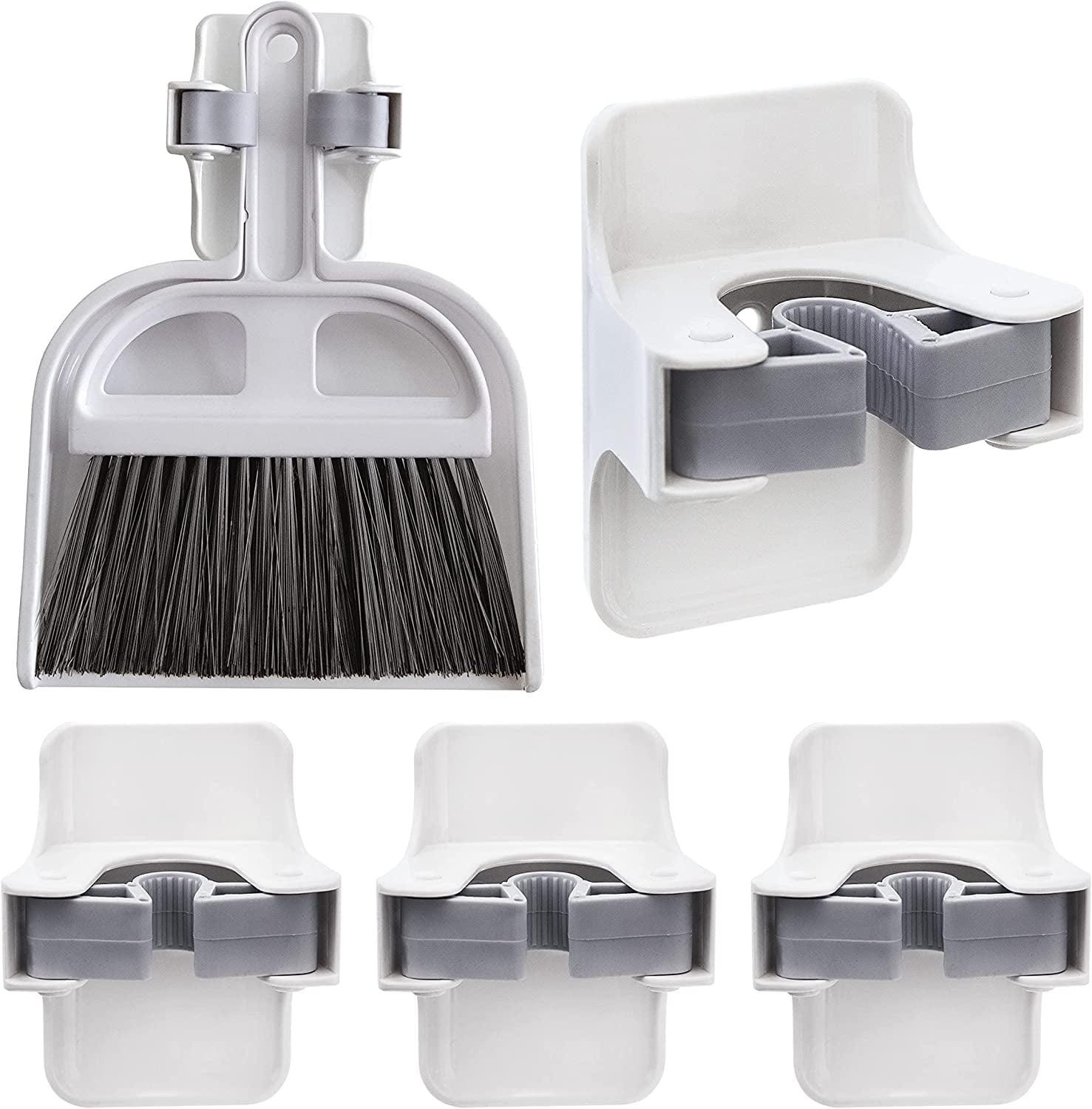 Broom Holder, Siisll Broom Holder Wall Mount Broom Gripper Mop Holders ...