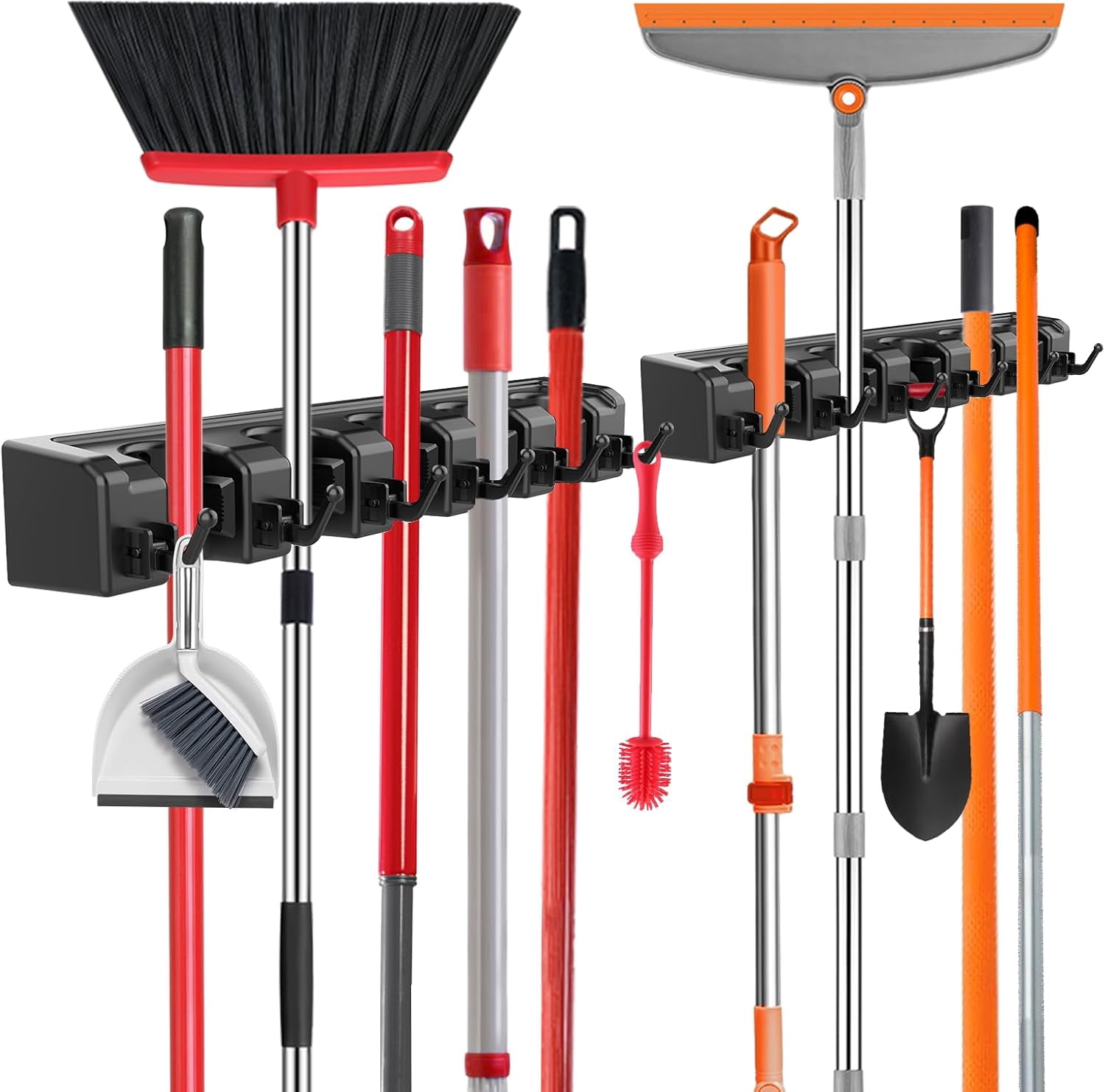 Broom Holder Wall Mount, 2 Packs broom and mop organizer wall hanging ...