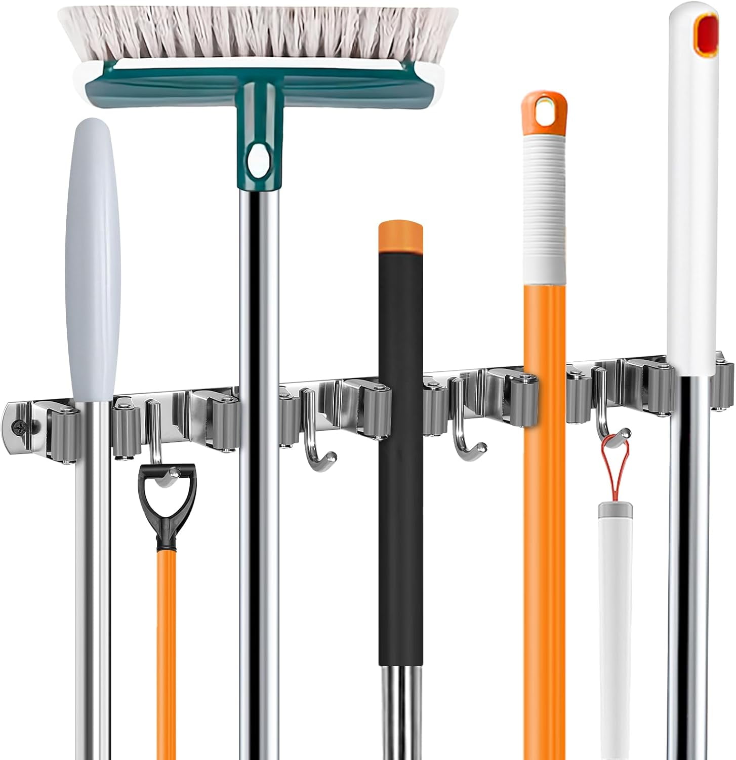Broom Holder Wall Mount, Broom Organizer Wall Mount Stainless Steel ...
