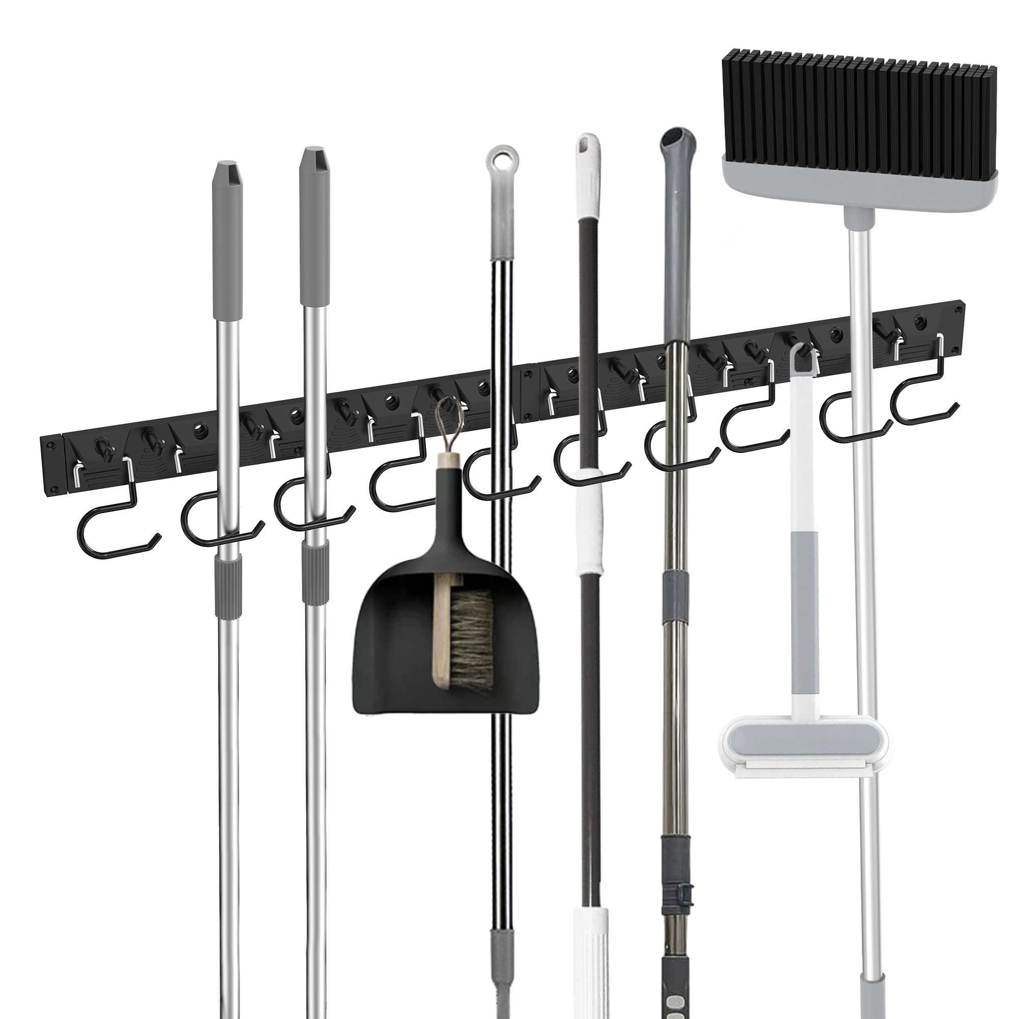 Broom Holder Wall Mount - Broom Rack, Pull Out Broom Holder for Home ...