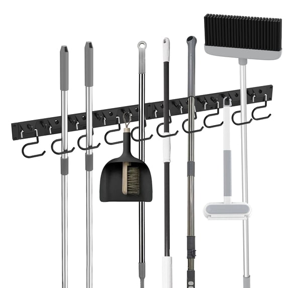 Broom Holder Wall Mount - Broom Rack, Pull Out Broom Holder for Home ...