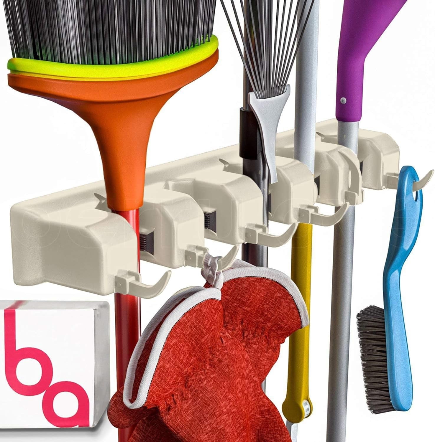 Broom Holder & Wall Mount Garden Tool Organizer - Laundry Room Kitchen ...