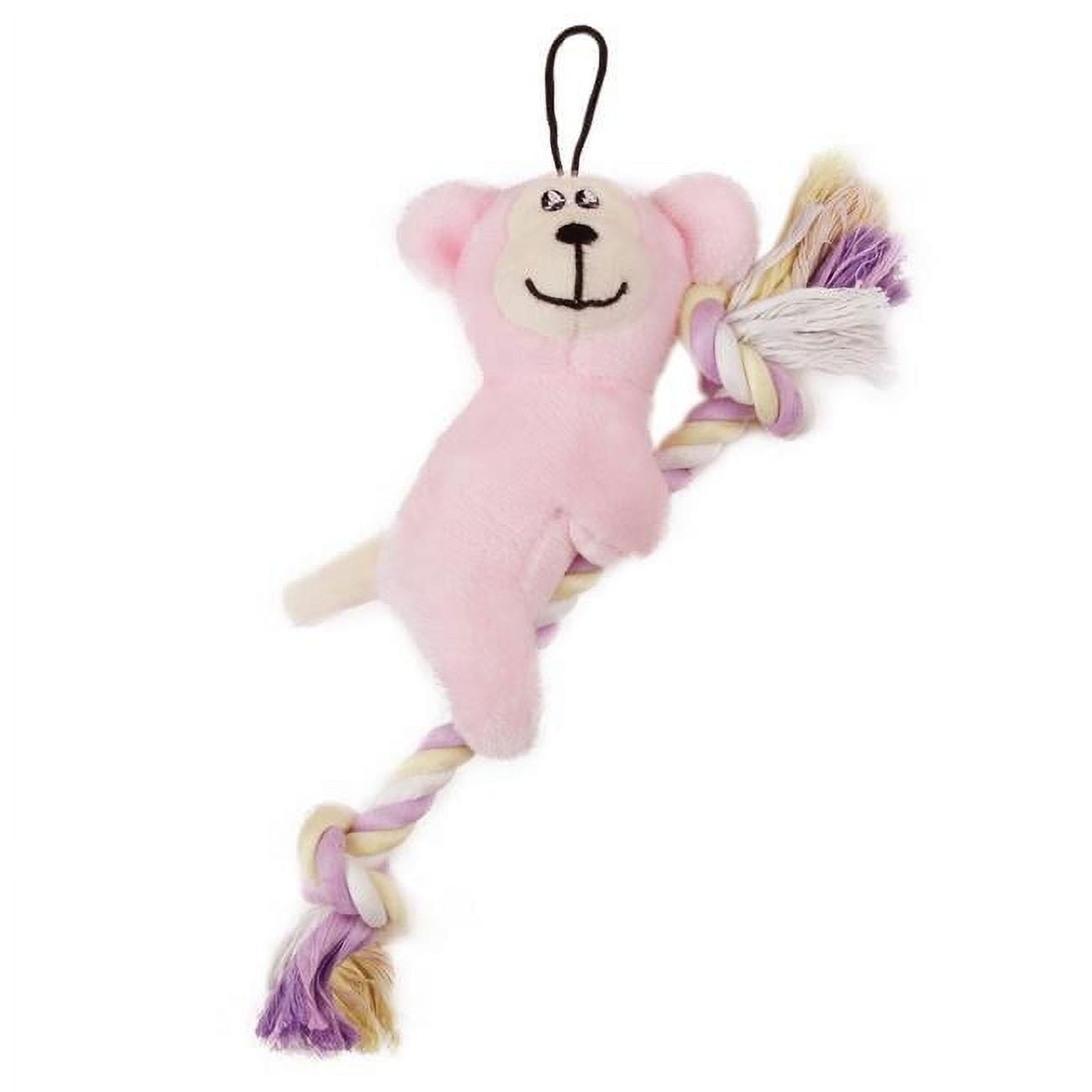 Broom-Lick Plush & Jute Rope Squeaking Newborn Cat & Dog Toy, Pink ...