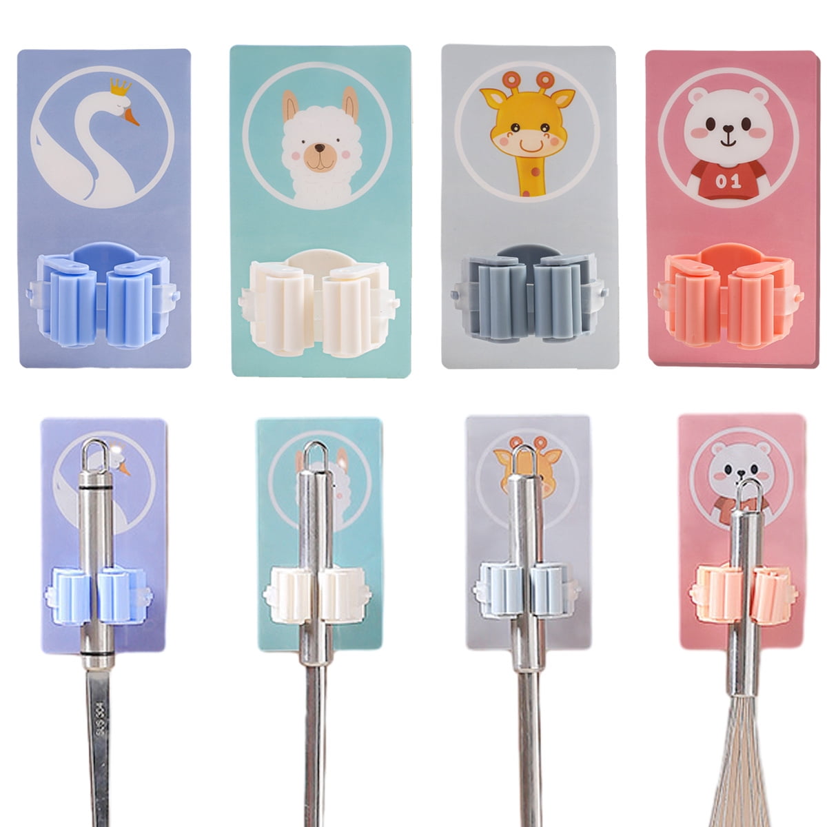 Broom Mop Holder, Wall Mount Storage Cleaning Tools Organizer for ...