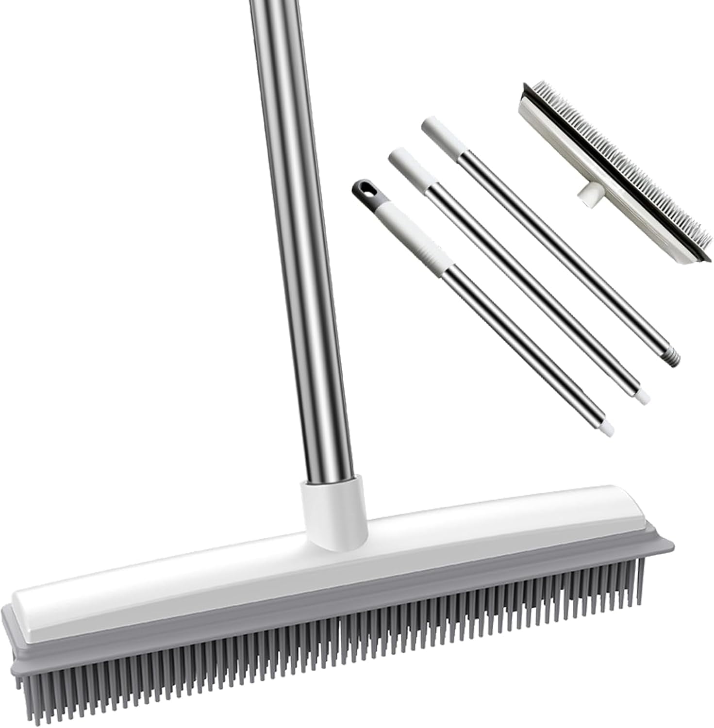Broom for Pet Hair, Rubber Pet Hair Removal Broom for Carpet, Carpet ...