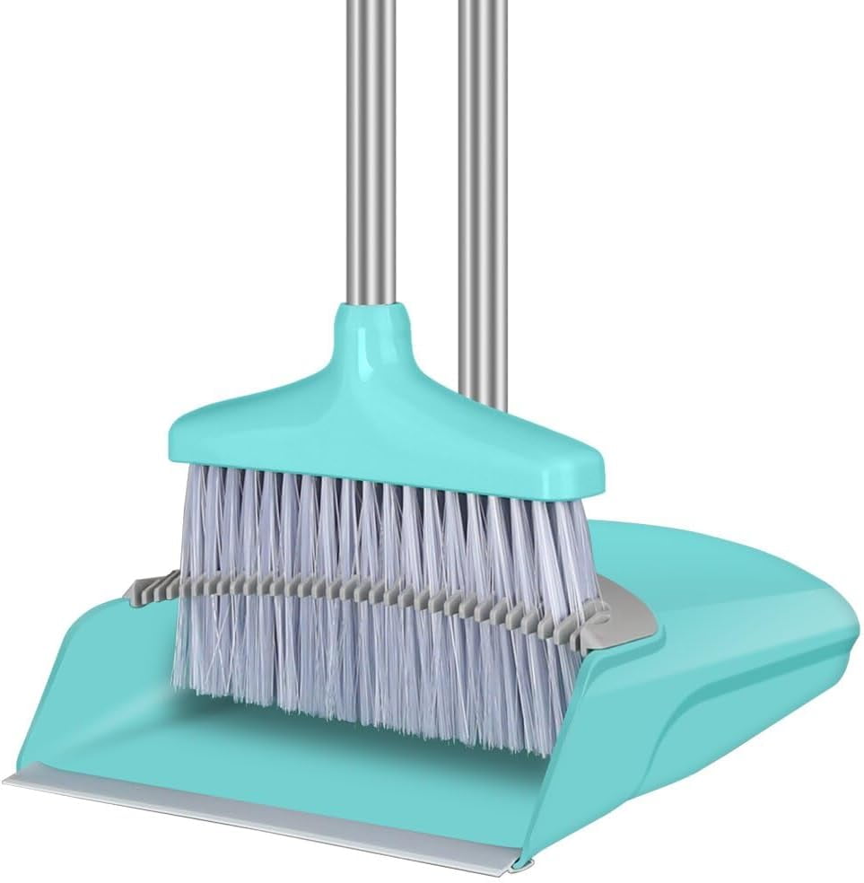 Broom and Dustpan Set 48" Long Handle Broom and Collapsible Dust Pan ...