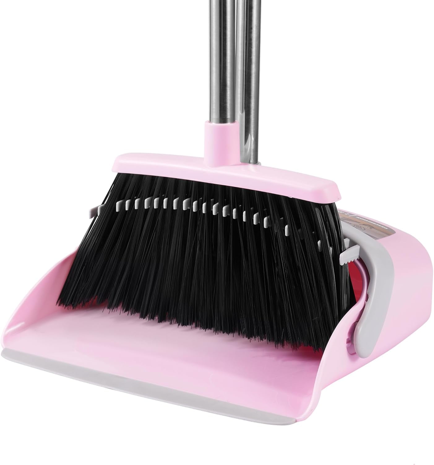 Broom and Dustpan Set, 52” Long Adjustable Handle Broom with Dustpan Combo Set with Dust Pan ...