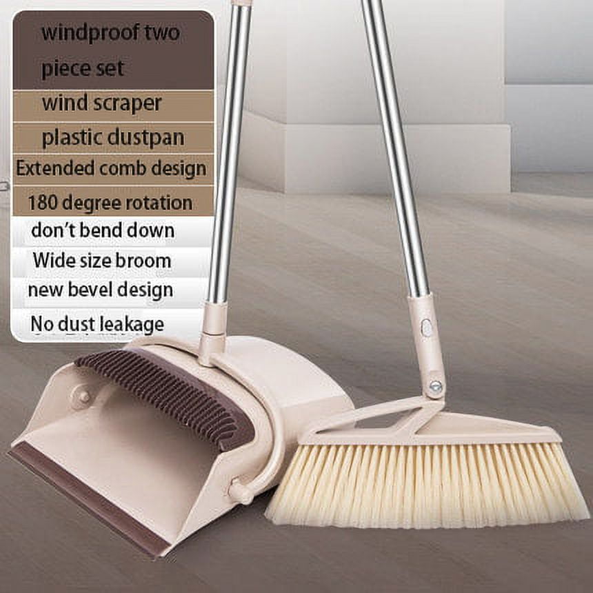 Broom and Dustpan Set, Broom with Dust Pan with Long Handle Combo Set ...