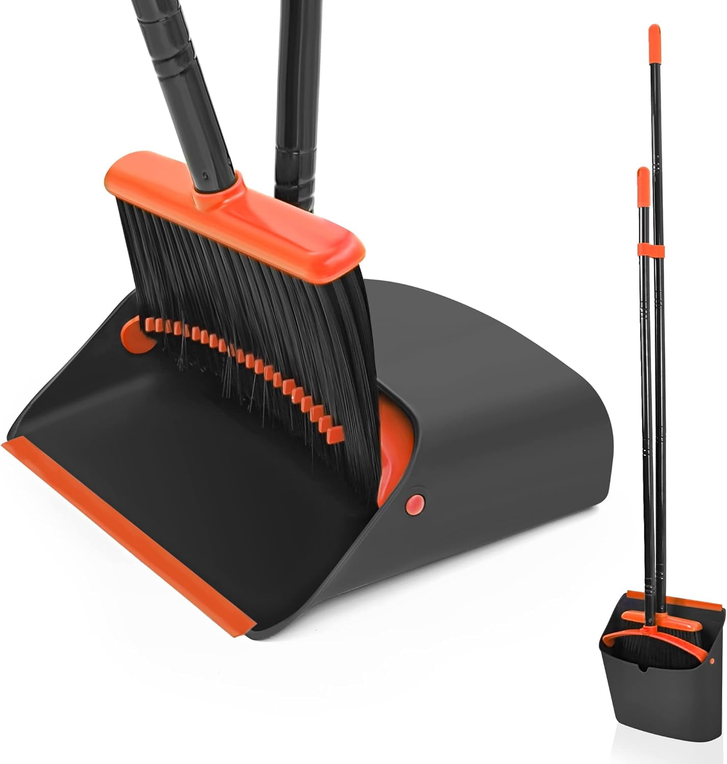 Broom and Dustpan Set, Long Handle Lightweight Broom Set Upright ...