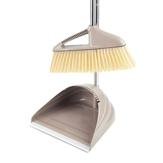 Broom and Dustpan Set Standing Upright Dust Pan Long Handle Lobby Broom ...