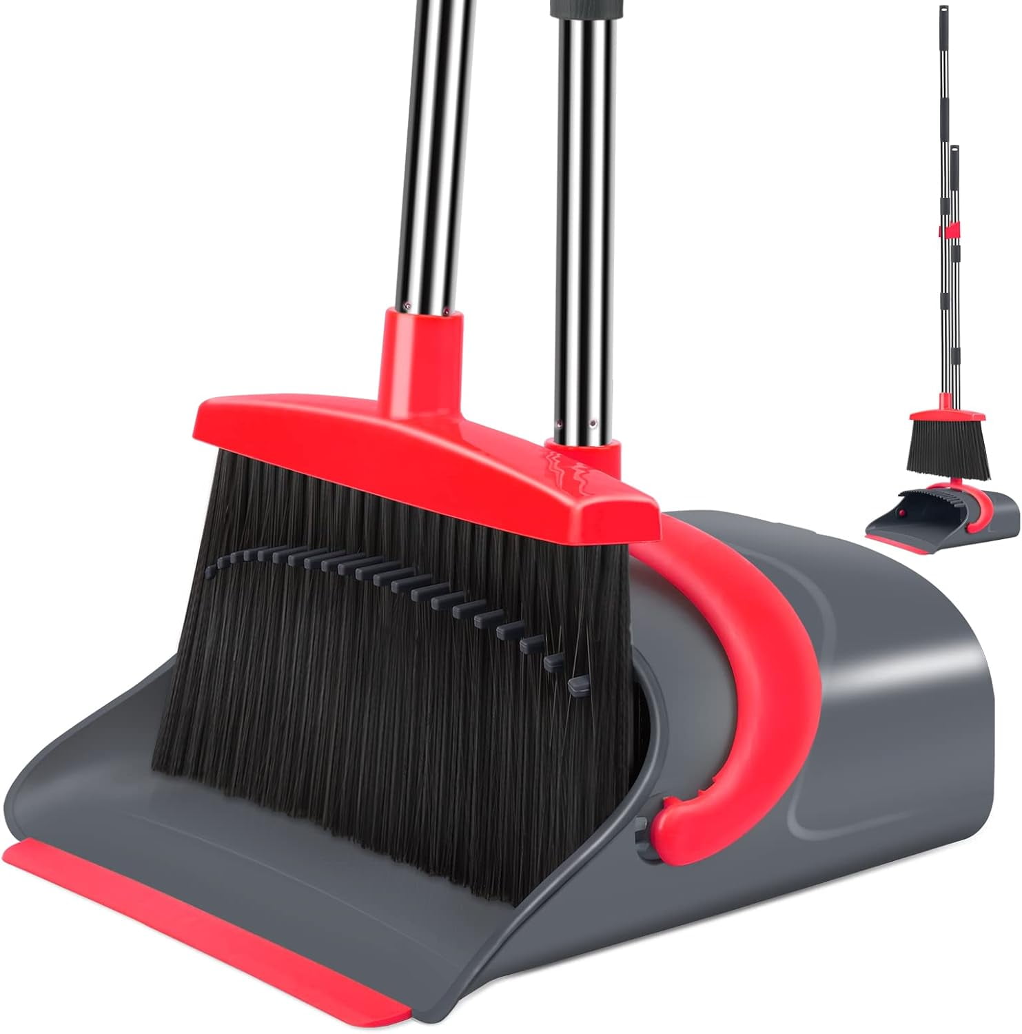 Broom and Dustpan Set for Home, Dustpan with Long Handle, Broom with ...
