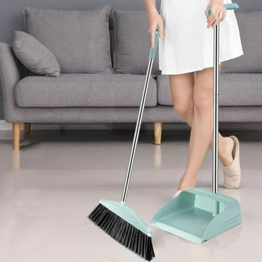 Broom & Dustpan Set, with 33 Inch Long Handle, Broom with Dustpan, Broom and Dustpan Set for ...