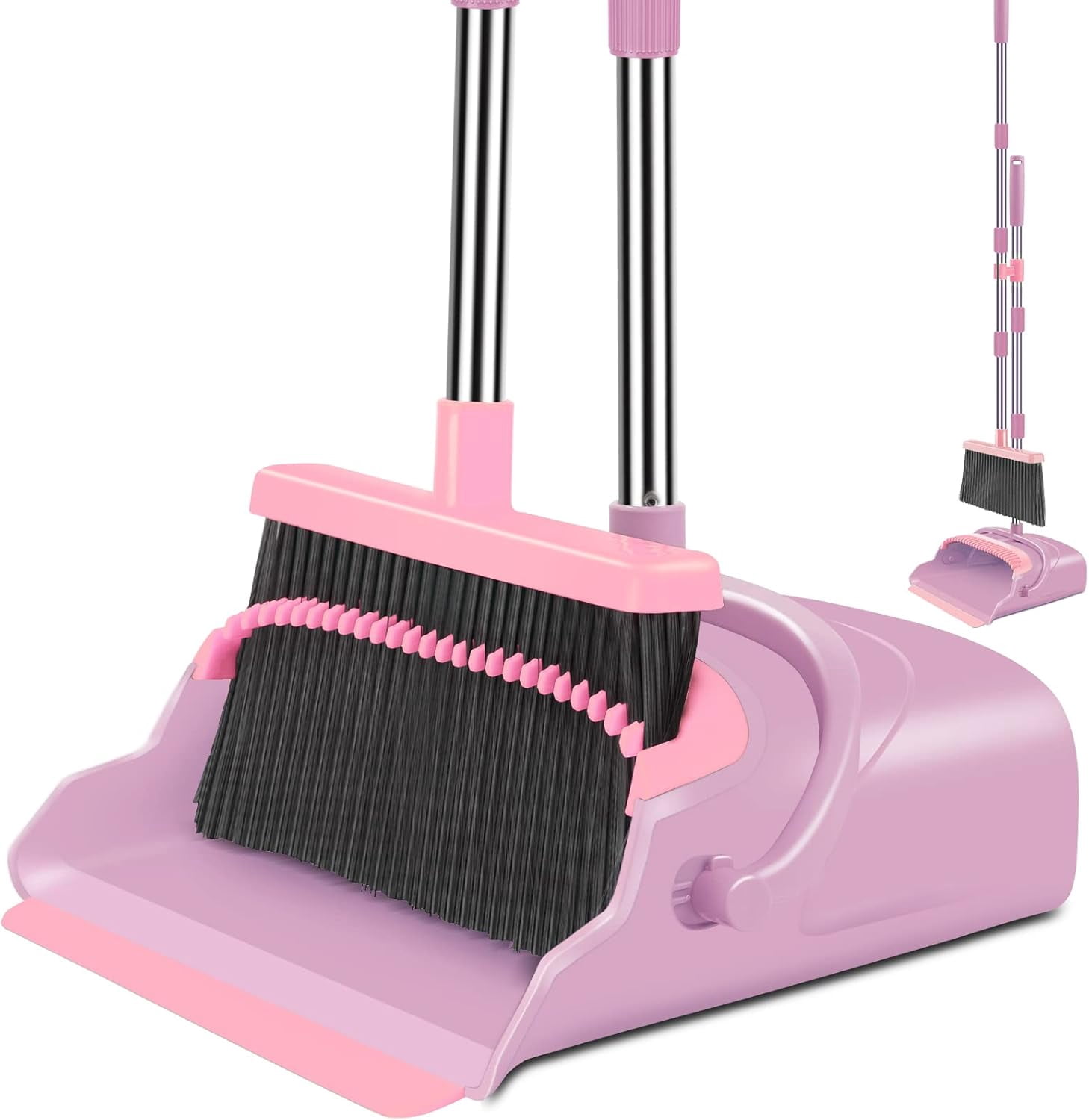 Broom and Dustpan Set for Home, Office, Indoor&Outdoor Sweeping, Stand ...