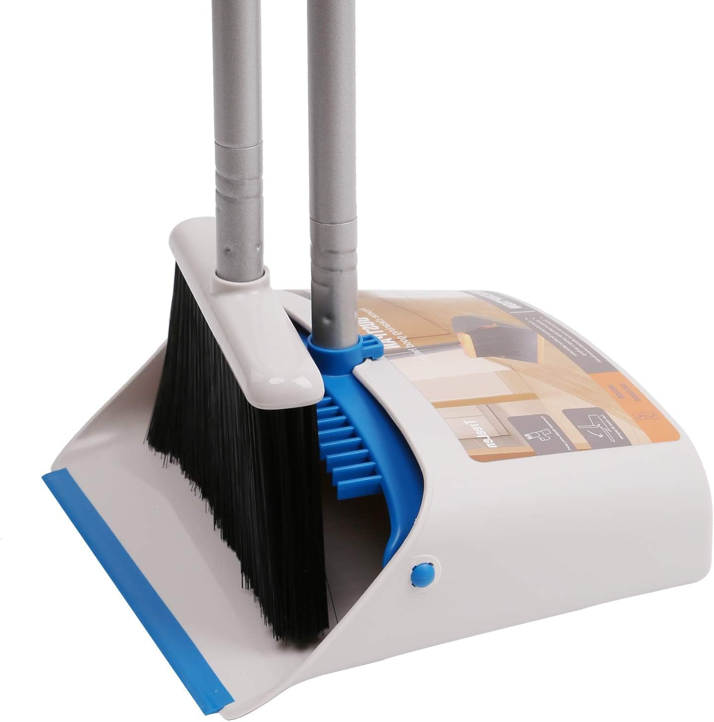 Broom and Dustpan Set with 52" Long Handle for Home Kitchen Room Office ...