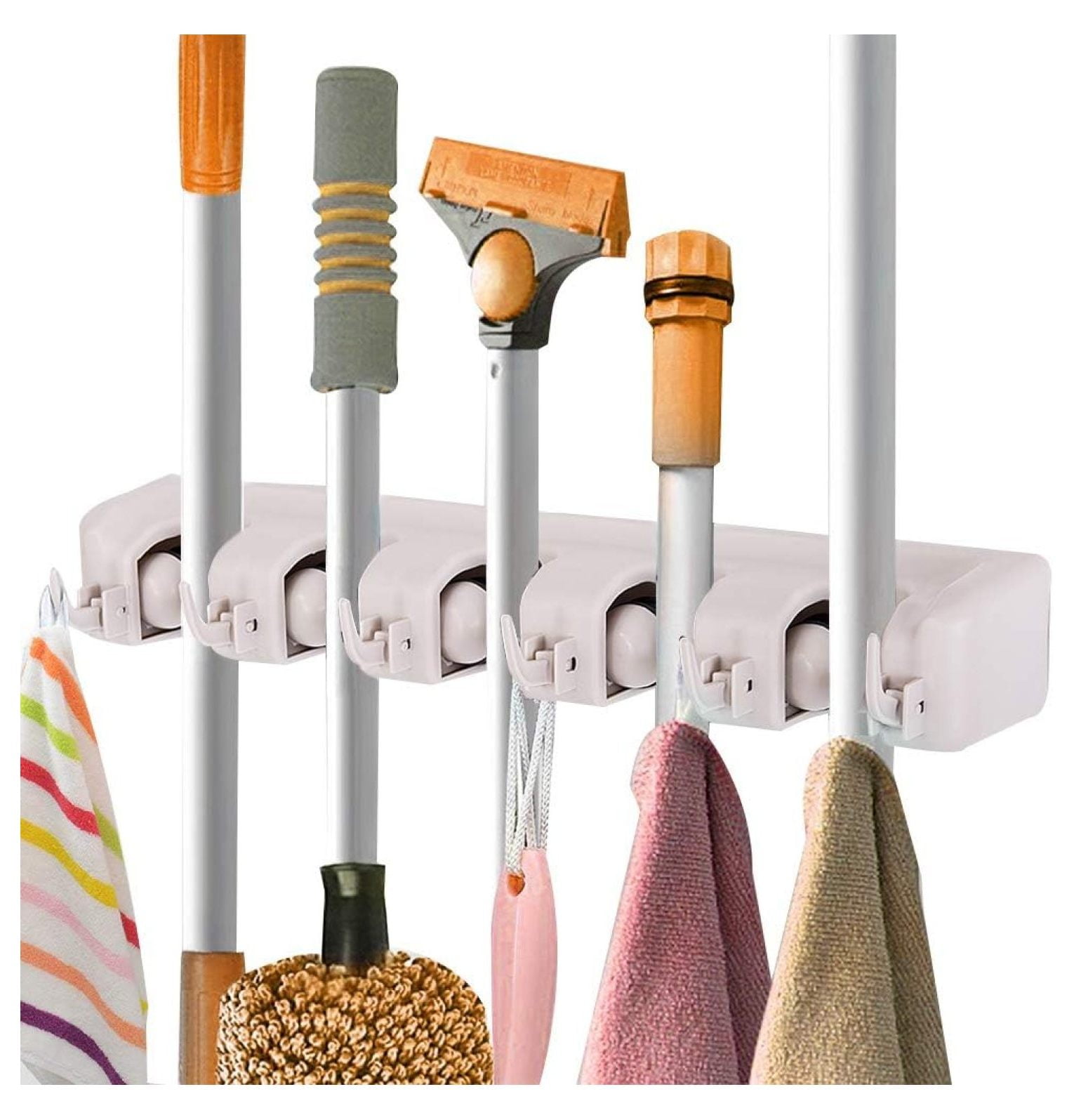 Broom and Mop Holder Wall Mounted Garden Tool Rack Garage Storage ...