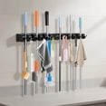 Broom and Mop Holder, Wall Mounted Organizer Storage Tool Rack with 5 ...