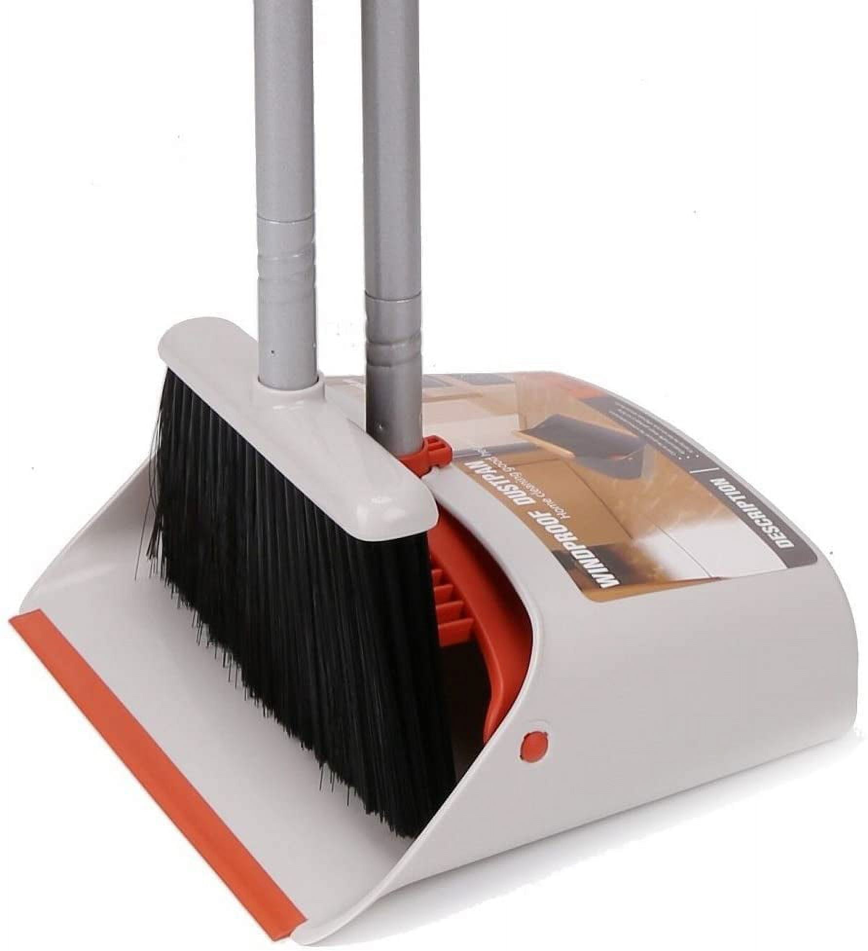 Broom with Dustpan Combo Set,Dust Pan with Long Handle for Kitchen Room ...
