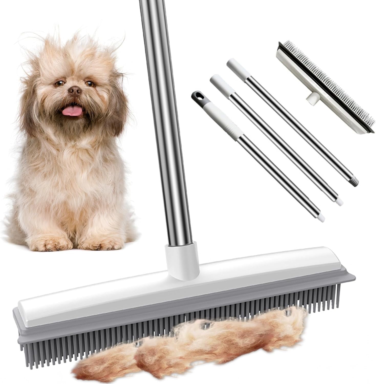 BroomWiz Pet Hair Removal Shedding Breeds, Pet Hair Removal Broom, 2 in ...