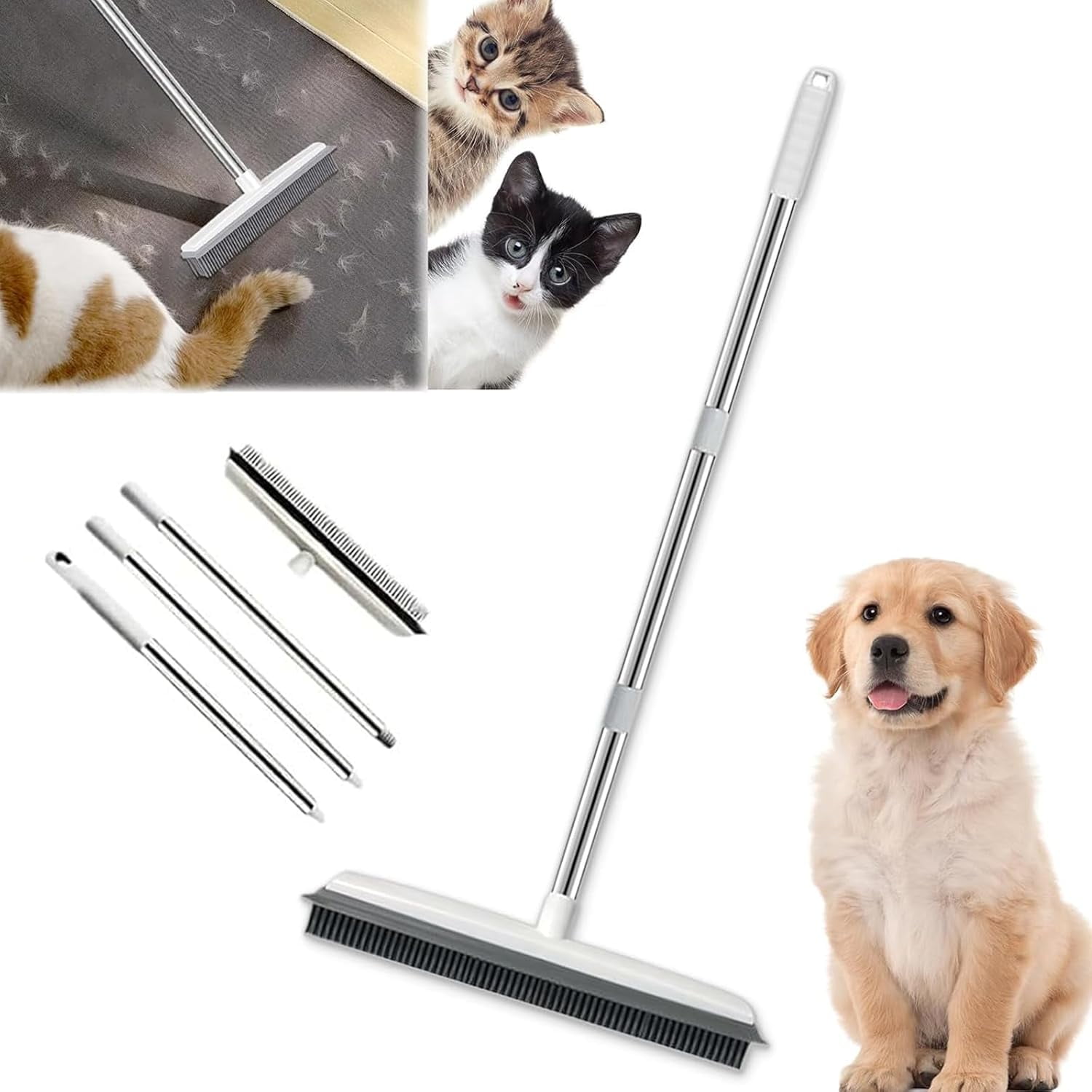 Broomwiz, Broomwiz Pet Hair Removal, Broomwiz Carpet Scrubber, Broomwiz Broom, Adjustable Handle ...