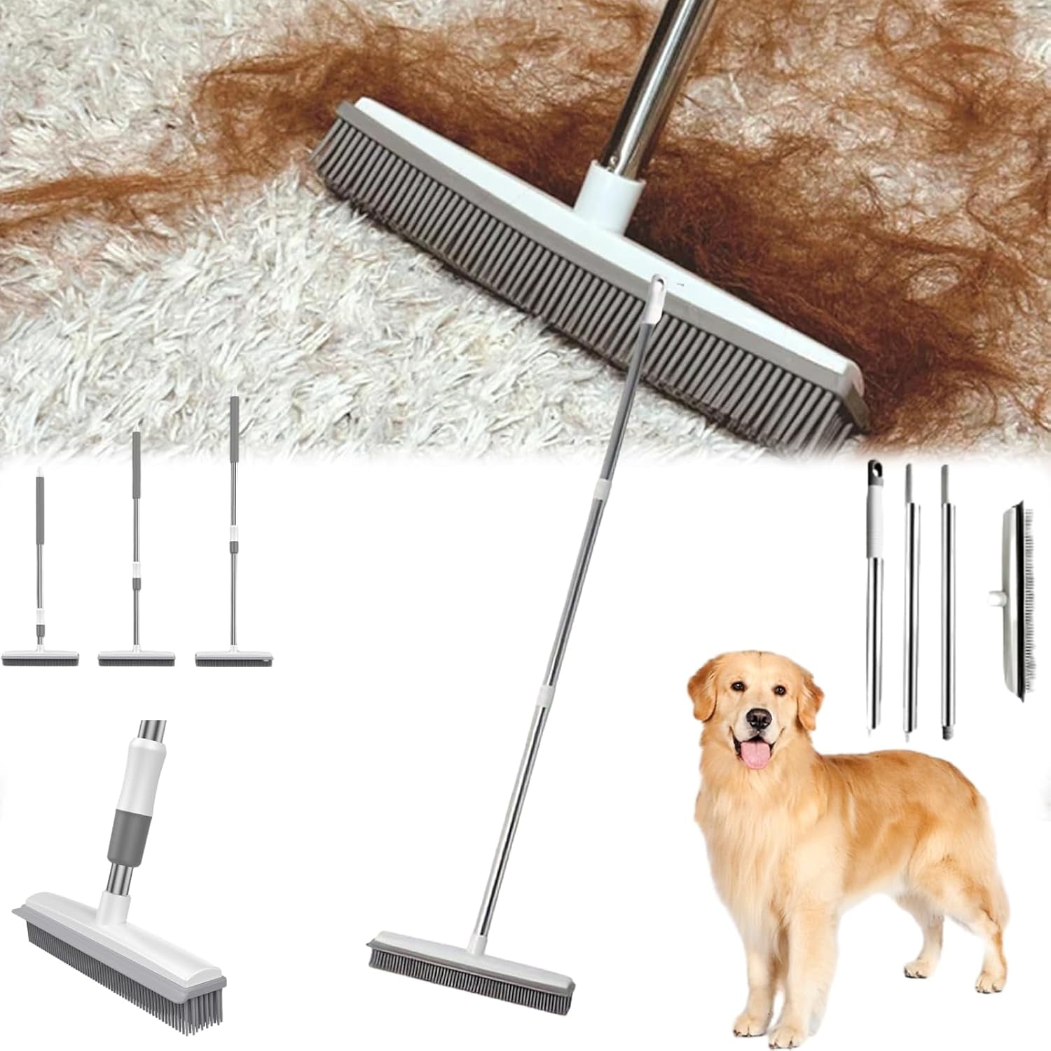 Broomwiz, Broomwiz Pet Hair Removal,Silicone Pet Hair Removal Broom, Sweep for Carpet ...