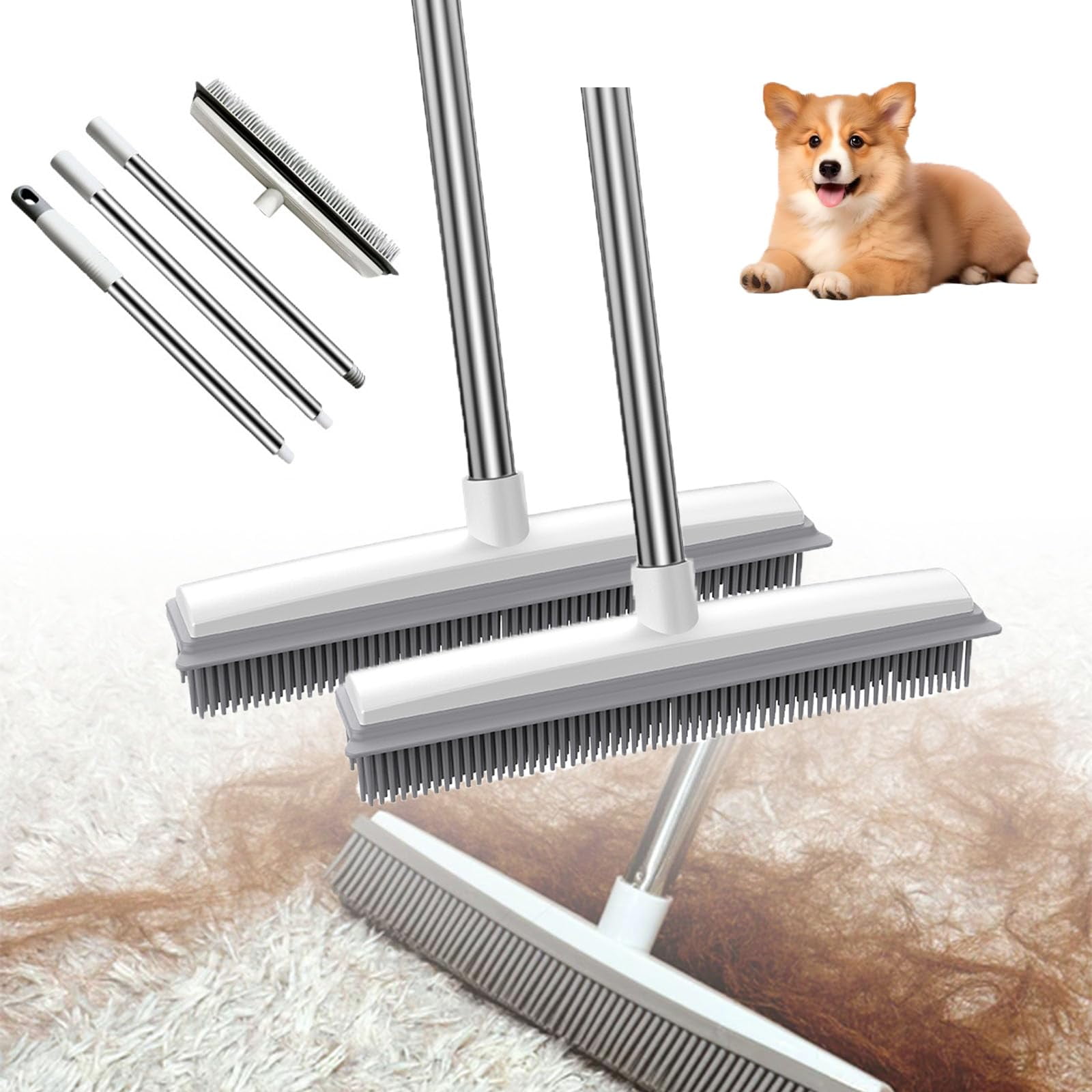 Broomwiz Pet Hair Removal, Broom Wiz, Broom Wiz Pet Hair Carpet, Broomwiz for Carpet, 2 in 1 Cat ...