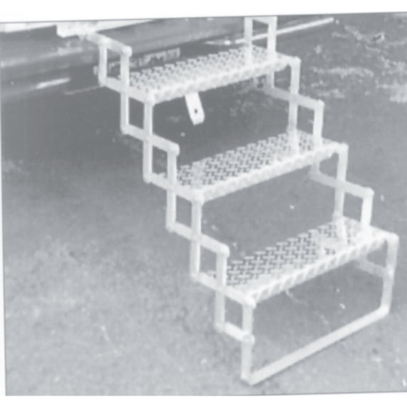 Brophy Products AS03 3-Step Aluminum RV Scissor Steps with 24" to 30 ...