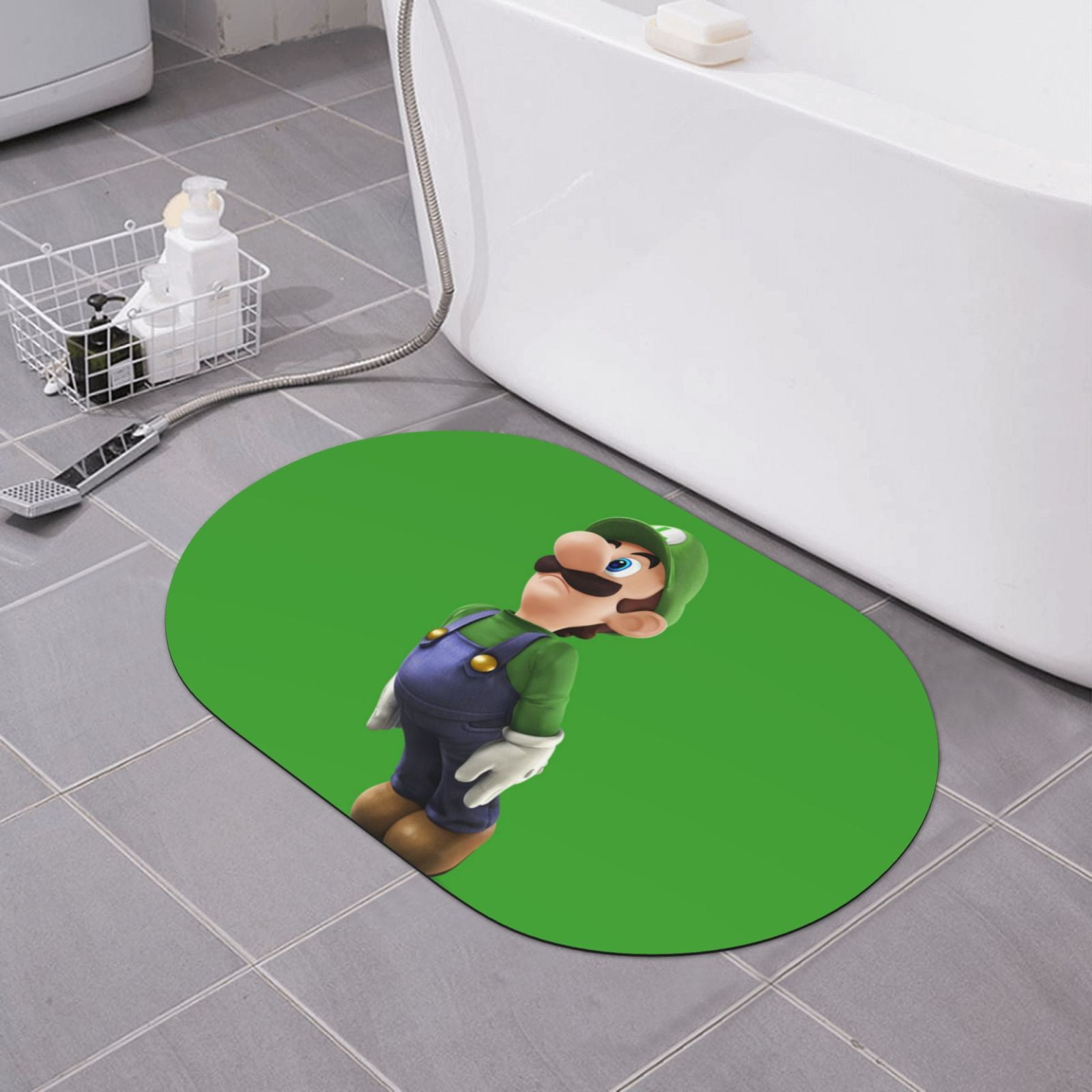 Bros Cartoon Luigi's Mansion Diatom Mud Mat Soft Super Absorbent Bath ...