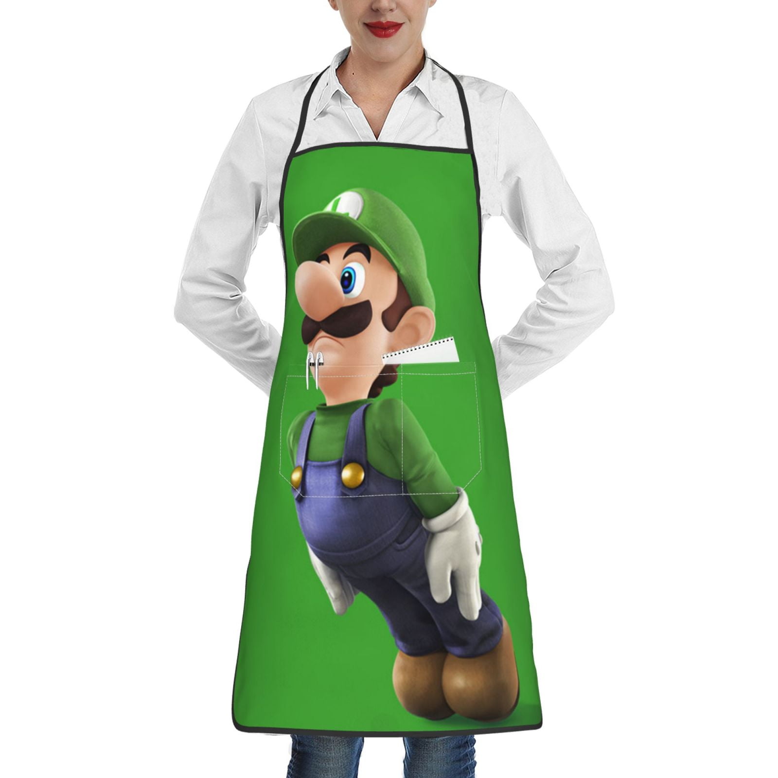 Bros Cartoon Luigi's Mansion Durable Stylish Apron Home Decor Kitchen ...